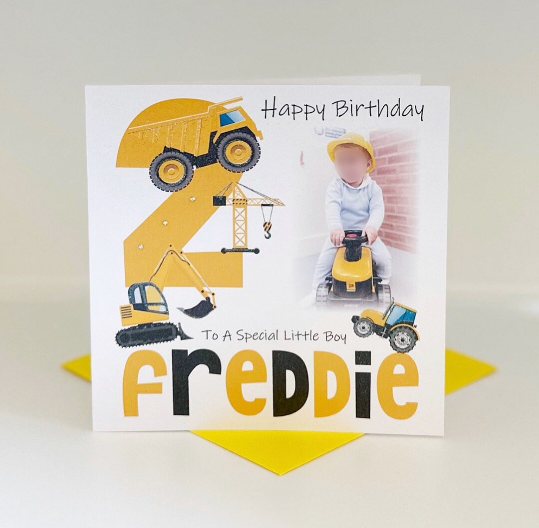 Handmade Personalised Digger Themed Birthday Card 2 Versions with or ...