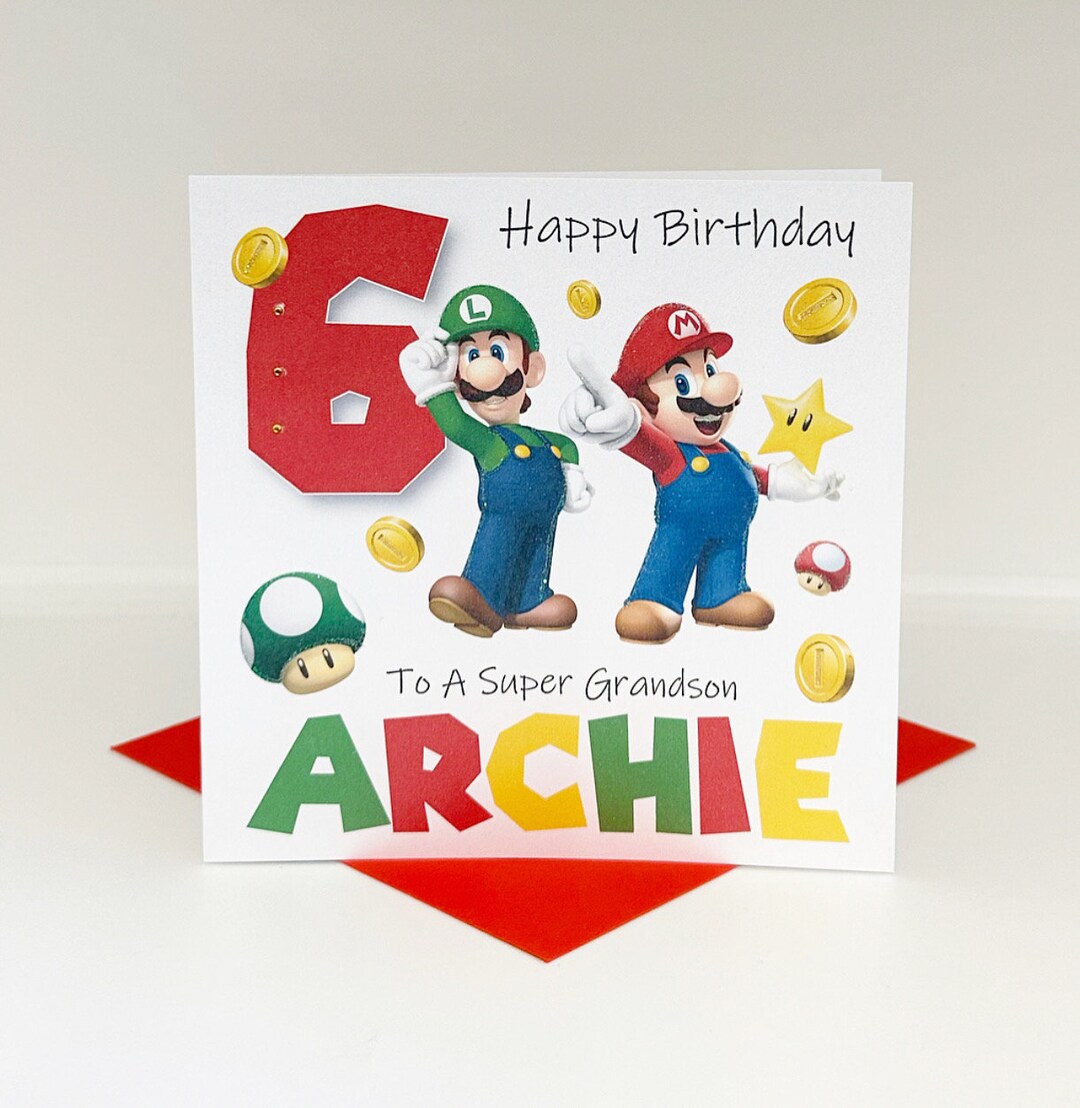 Mario Themed Card - Etsy UK