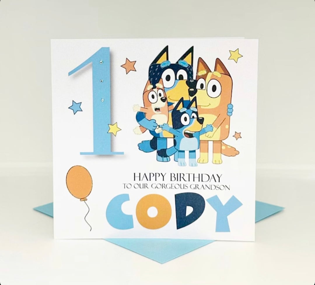 Bluey Themed Birthday Card - Etsy UK