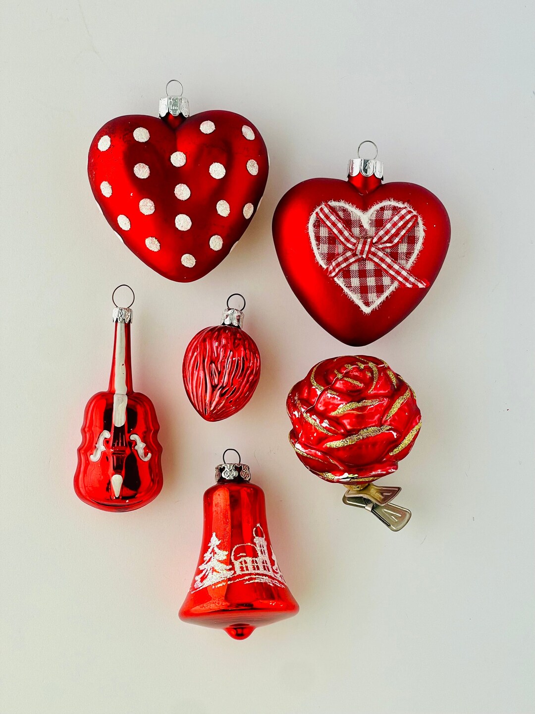 Choose Your Favorite Red Glass Christmas Ornaments Vintage and Charming ...
