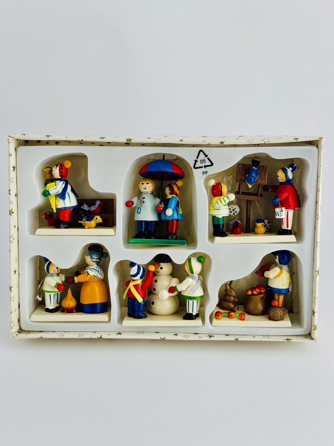 Vintage Otto Mertens Erzgebirge Christmas Figurines Set of 6 Hand ...
