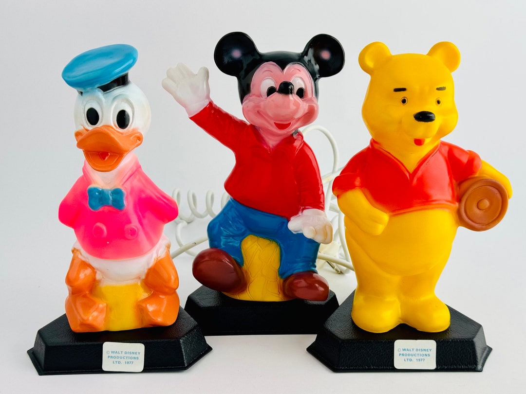Vintage Disney Night Lamp 1977, Mickey Mouse, Donald Duck, Winnie the ...