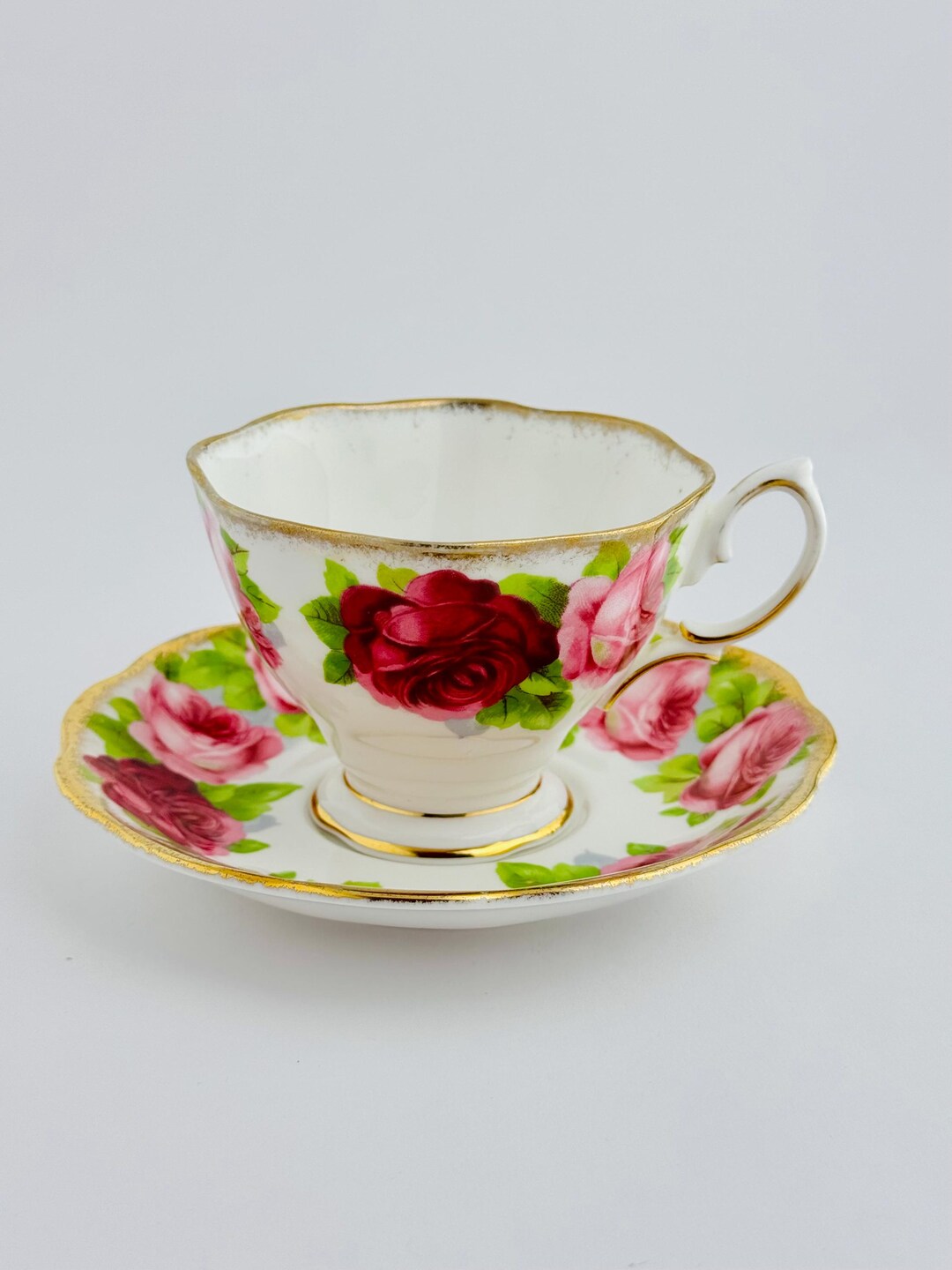 Royal Albert Old English Rose Tea Cup & Saucer | Large Vintage Pink ...