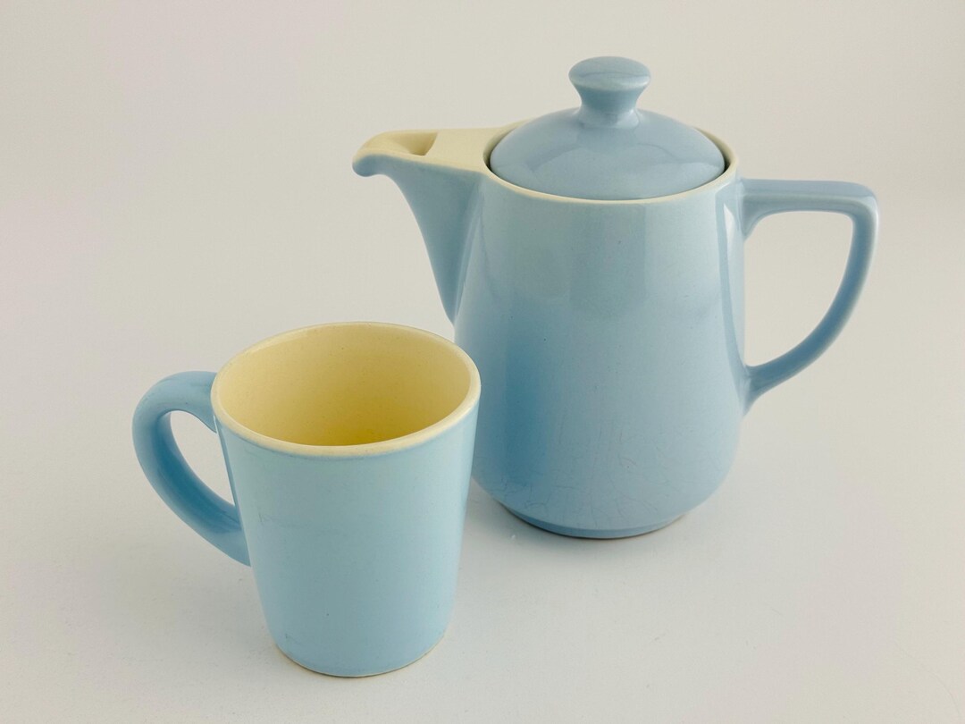 Vintage Pastel Blue Melitta Coffee Set – Retro Coffee Pot & Mug, 1950s ...