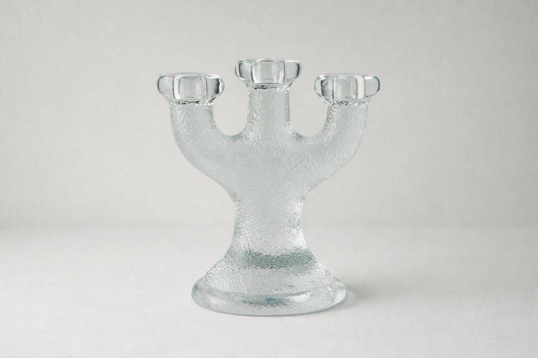 Nybro Glass Candle Holder by Paul Isling - Swedish Sculptural ...