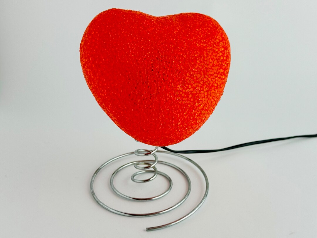 Vintage POP ART Y2K Heart Lamp - Red Heart Accent Lamp - 90s Style ...