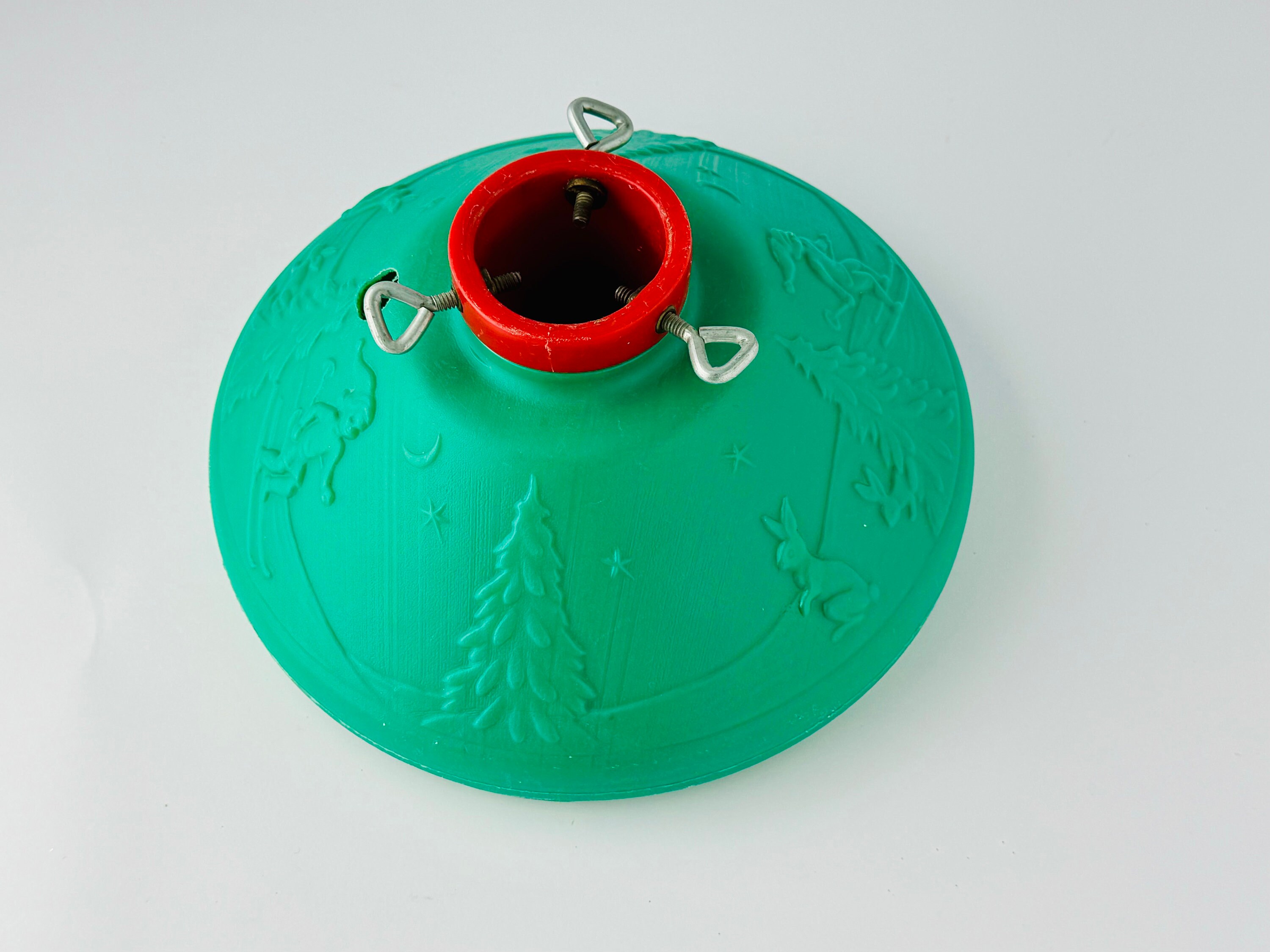 Vintage Red and Green Plastic Tree Stand Charming Woodland - Etsy