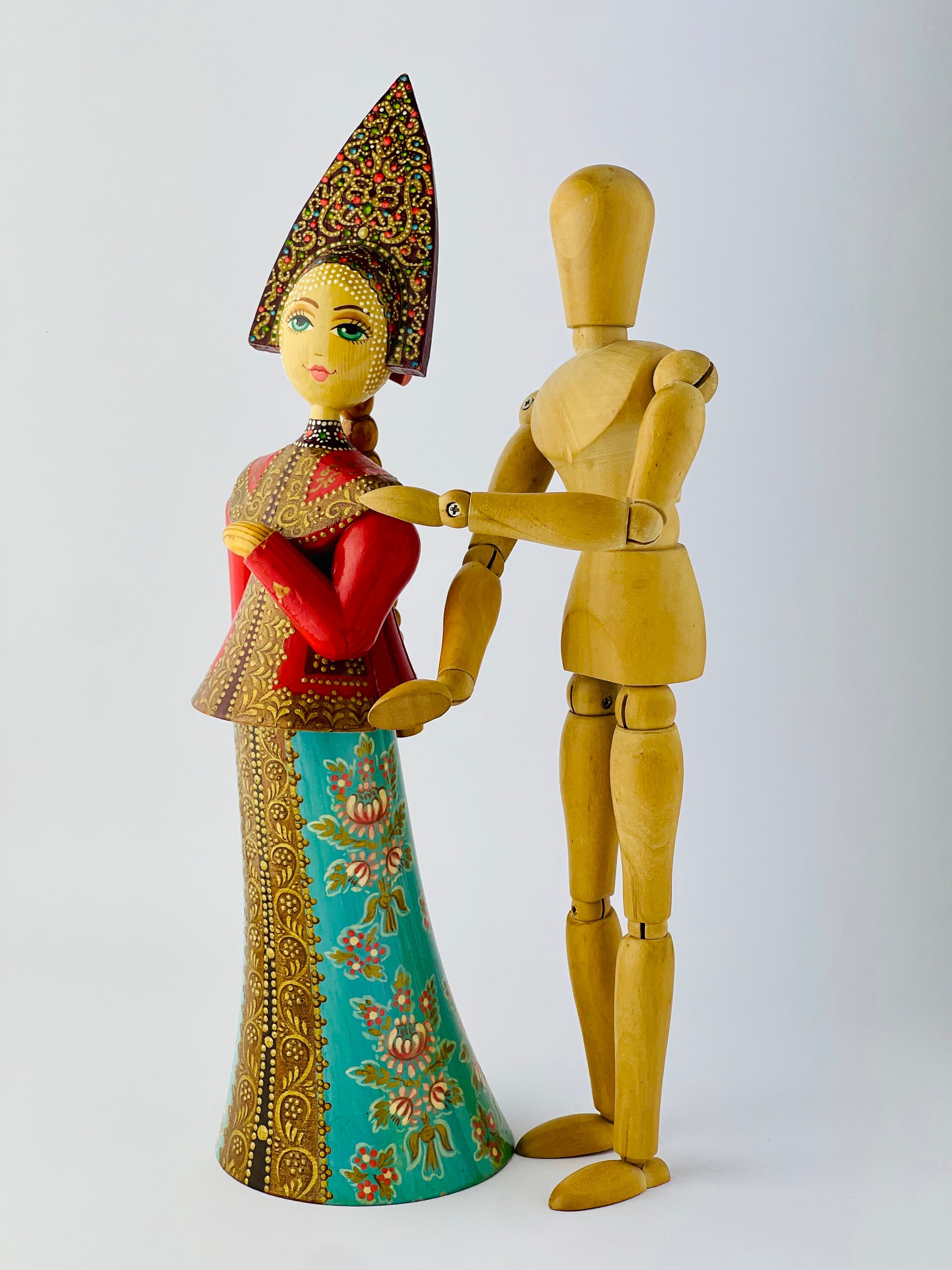 Rare Vintage Wooden Russian Doll Tverskoy Uzor Traditional - Etsy