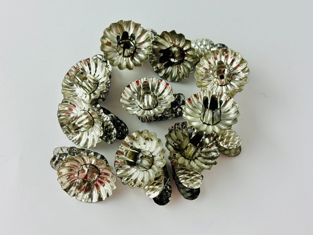 Vintage Tin Christmas Tree Clips for Real Candle Ornaments Set of 10 or ...
