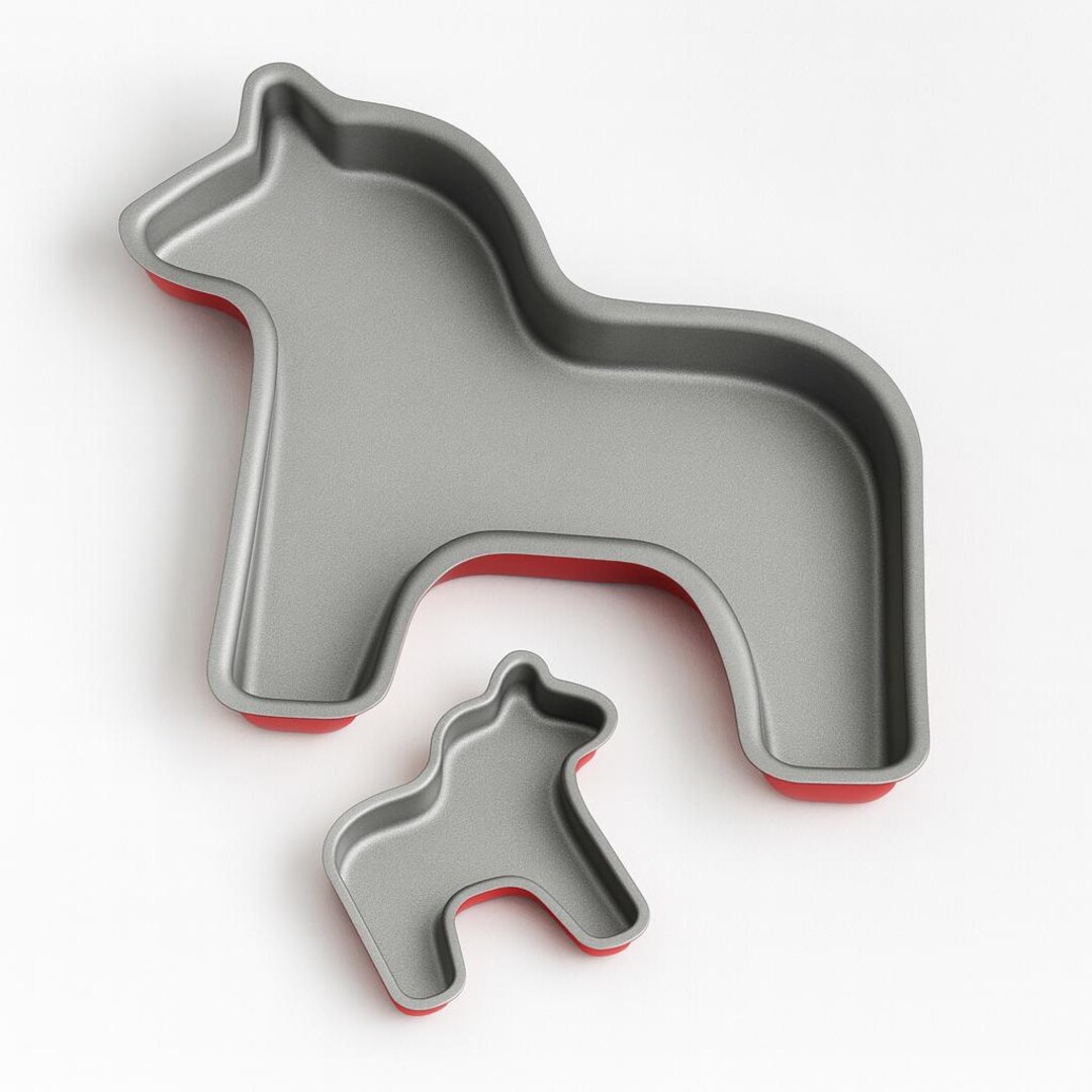 Vintage IKEA Dala Horse Baking Molds – Set of 2 Drömmar Cake Pans – Red ...