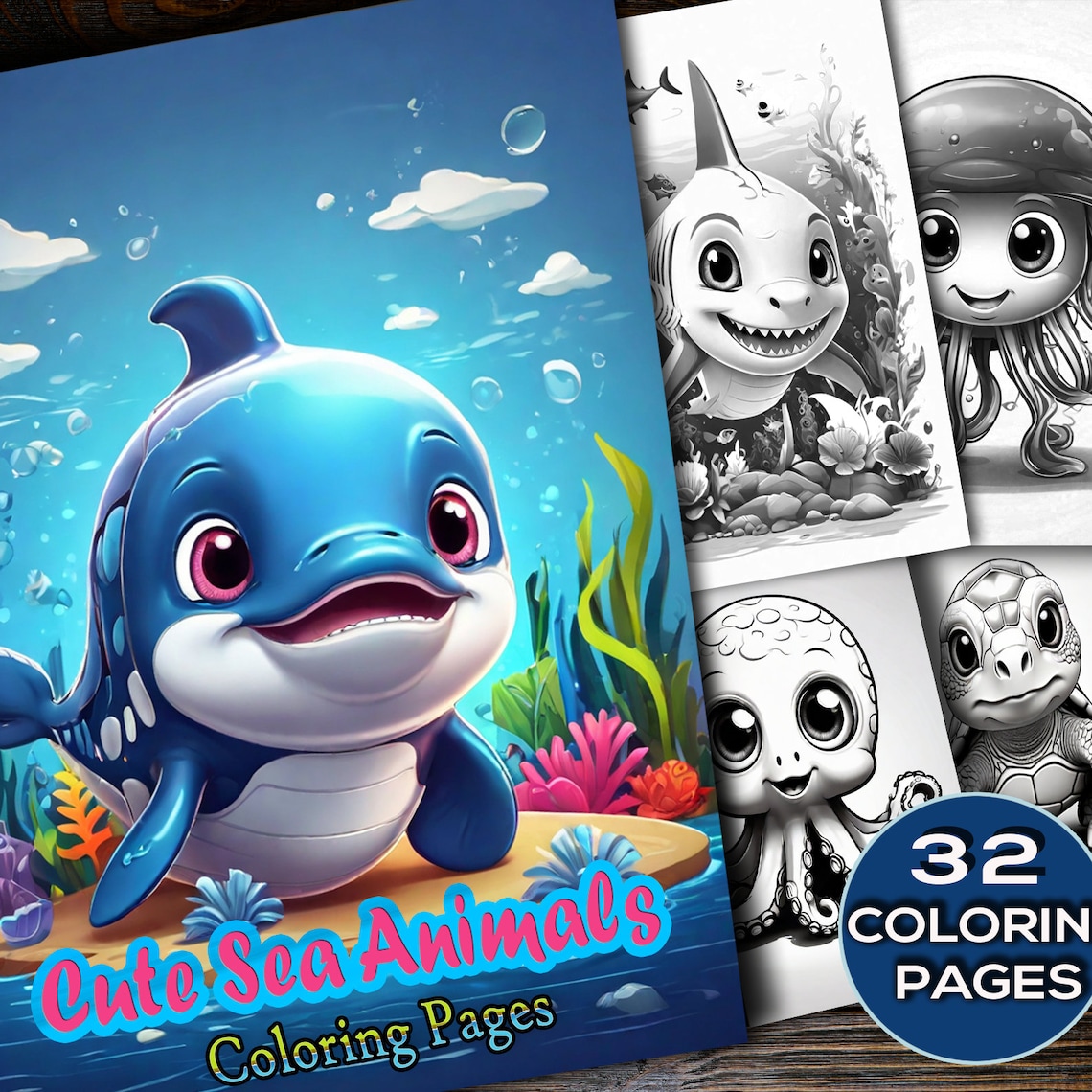 Cute Sea Animals Printable Coloring Pages, Baby Sea Animals Coloring ...
