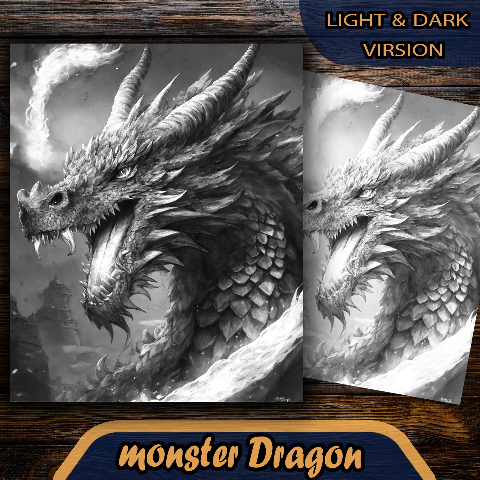 Fantasy Dragon Creature Coloring Book Mythical Dragons Coloring Pages ...