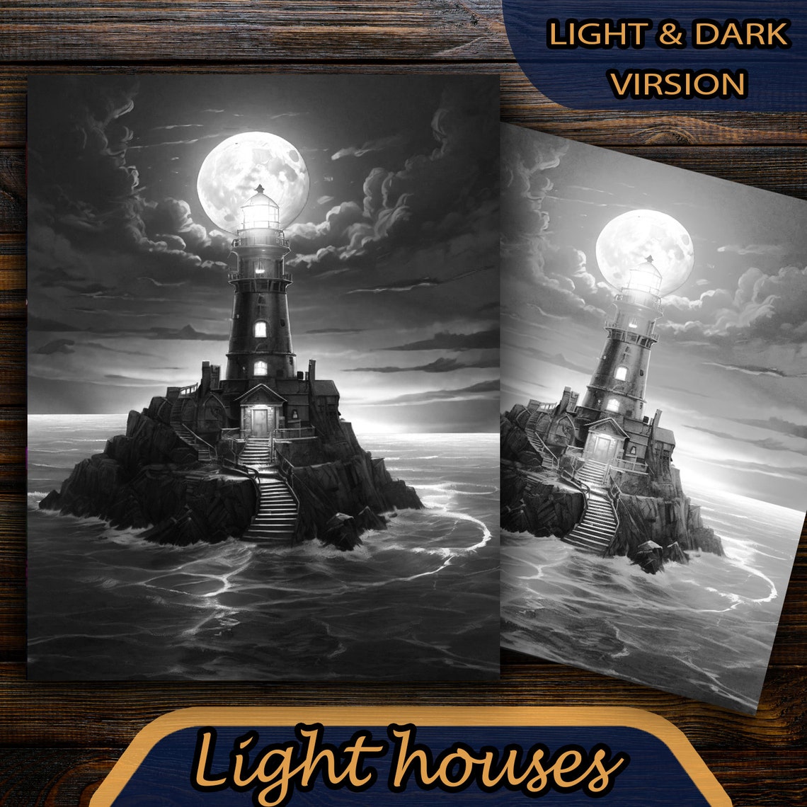 Lighthouse Coloring Page, Ocean Coloring Book, Waves Coloring Book ...