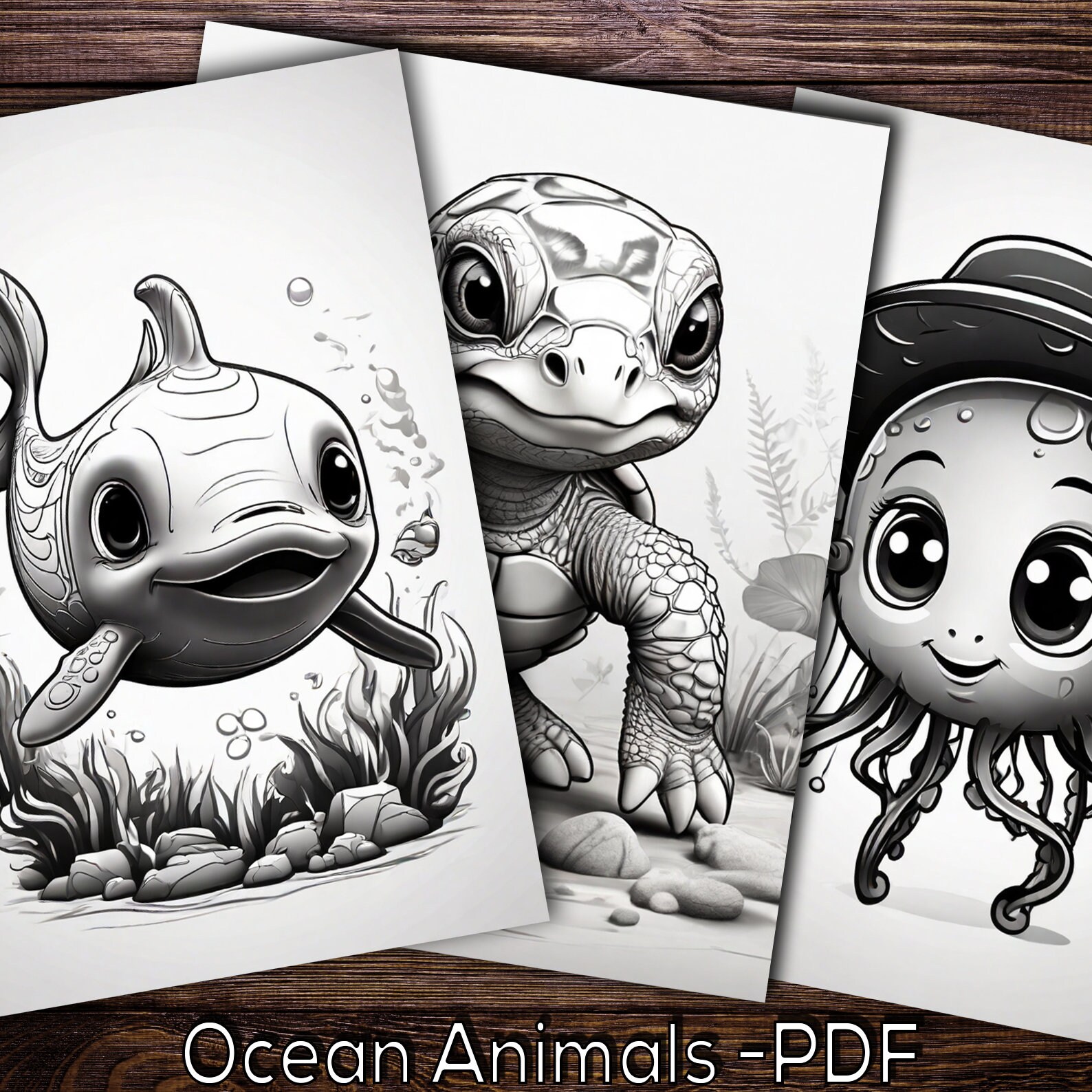Cute Sea Animals Printable Coloring Pages, Baby Sea Animals Coloring ...