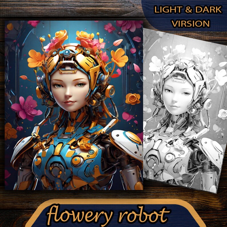 Printable Cute Robot Coloring Pages for Kids and Adults Digital ...