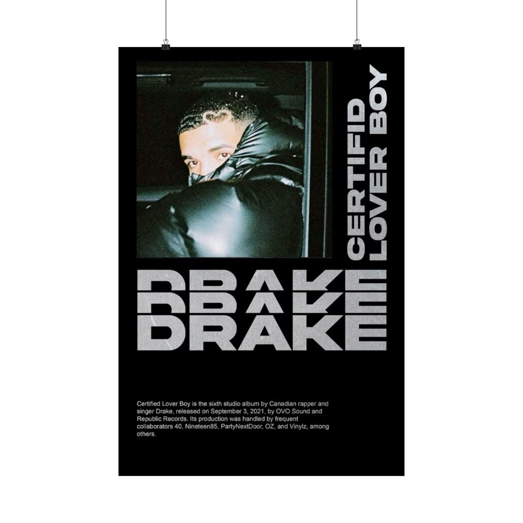 Vertical Poster, Drake Lover Boy Room Decor, Champagnepapi Aesthetic ...