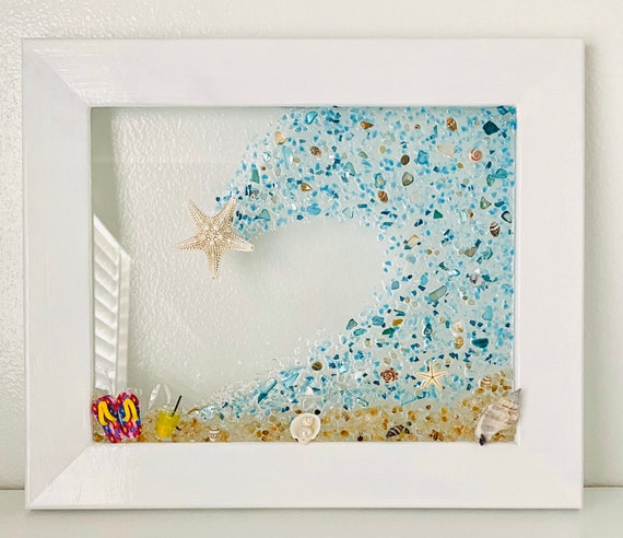 Sea Shell Resin Art Wave Beach Art Surfboard Flipflops | Etsy