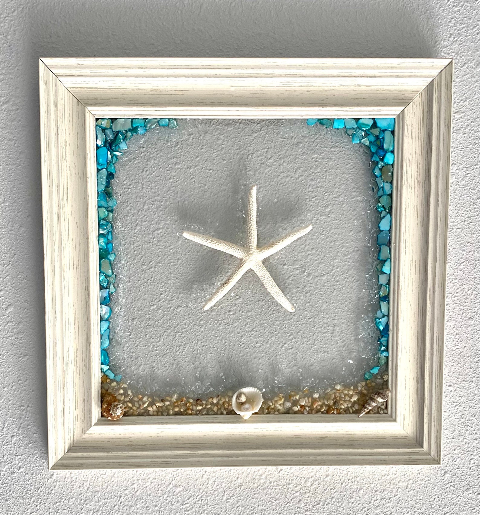 Sea Shell Glass Resin Art Beach Decor Tropical Wall - Etsy