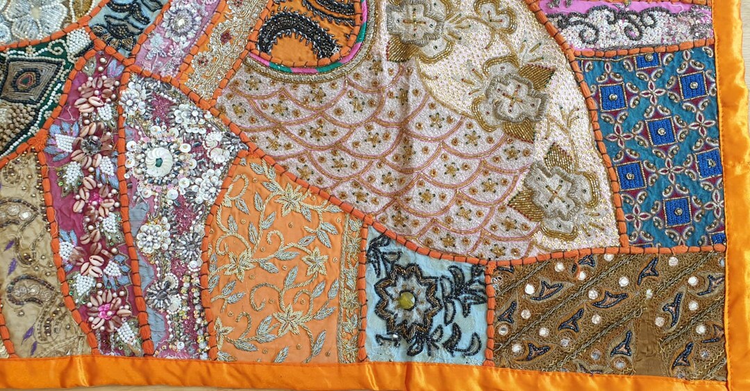 Indian,hand Embroidered Tapestry/ Wall Hanging - Etsy
