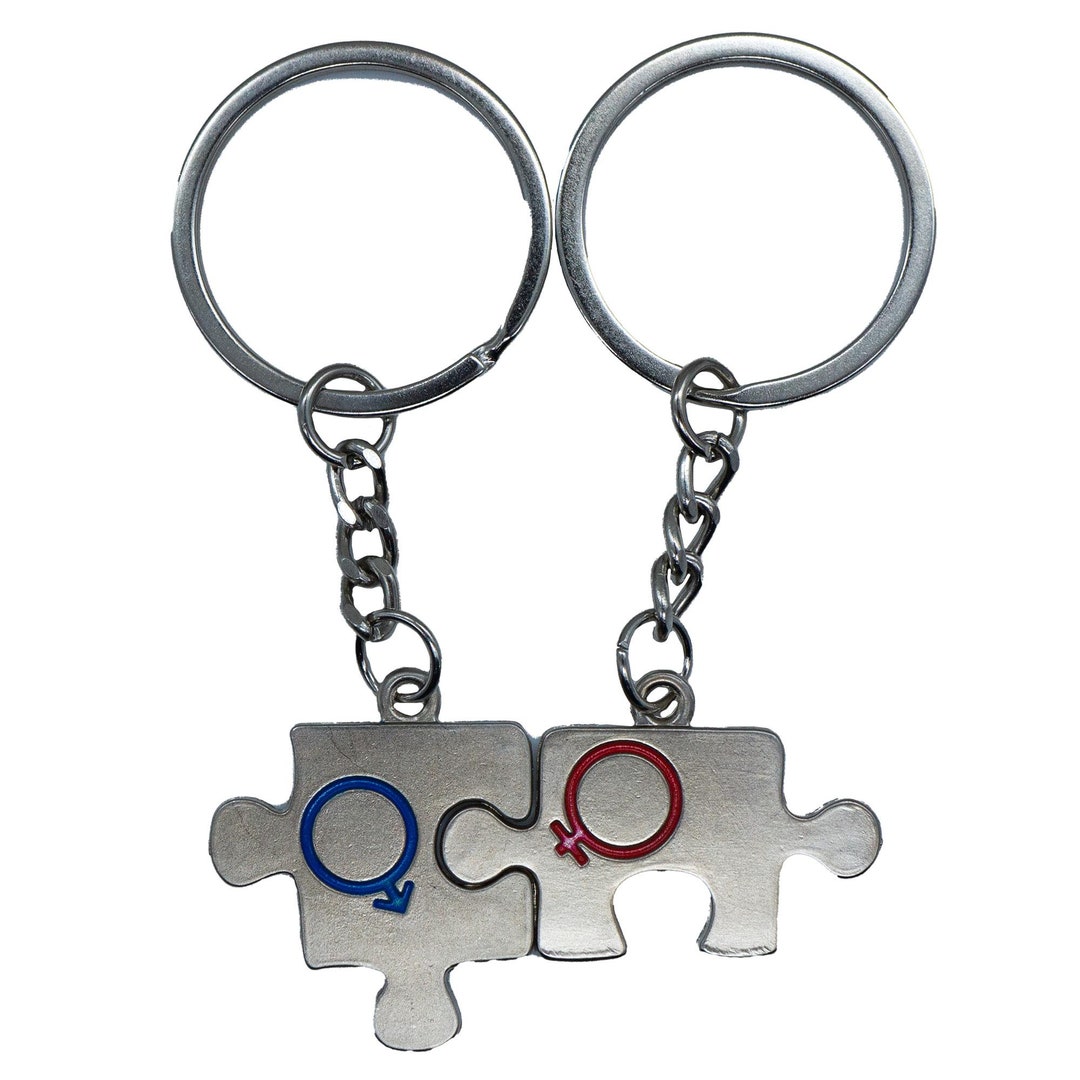 Partner Metal Keychain Puzzle Piece Couple - Etsy