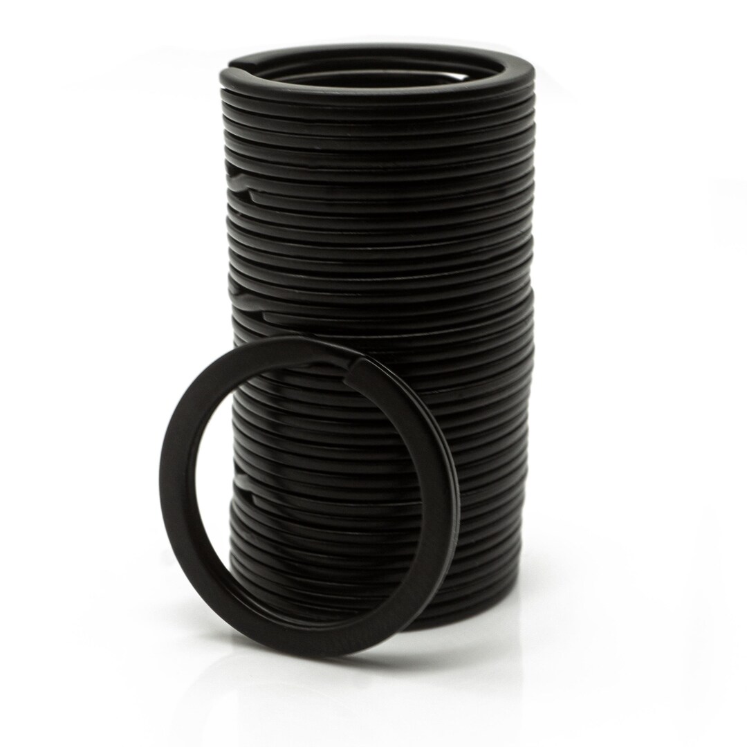 Reskey 20 Pieces Key Ring Black Flat 25 Mm - Etsy