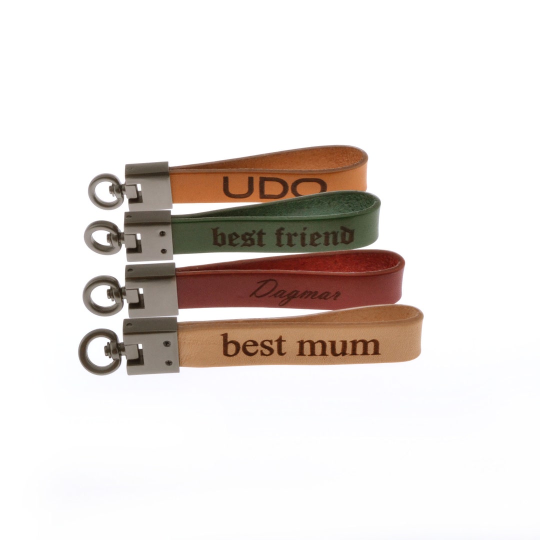 Leather Keychain With Name Desired Name Personalized Individually ...