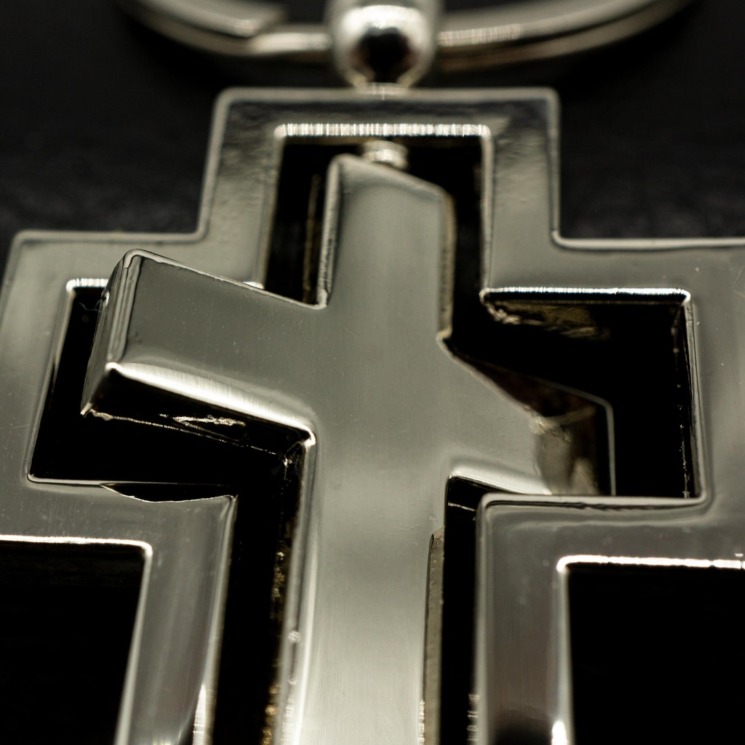 Cross Key Ring Silver Made of Metal Bag Pendant Christian Cross - Etsy