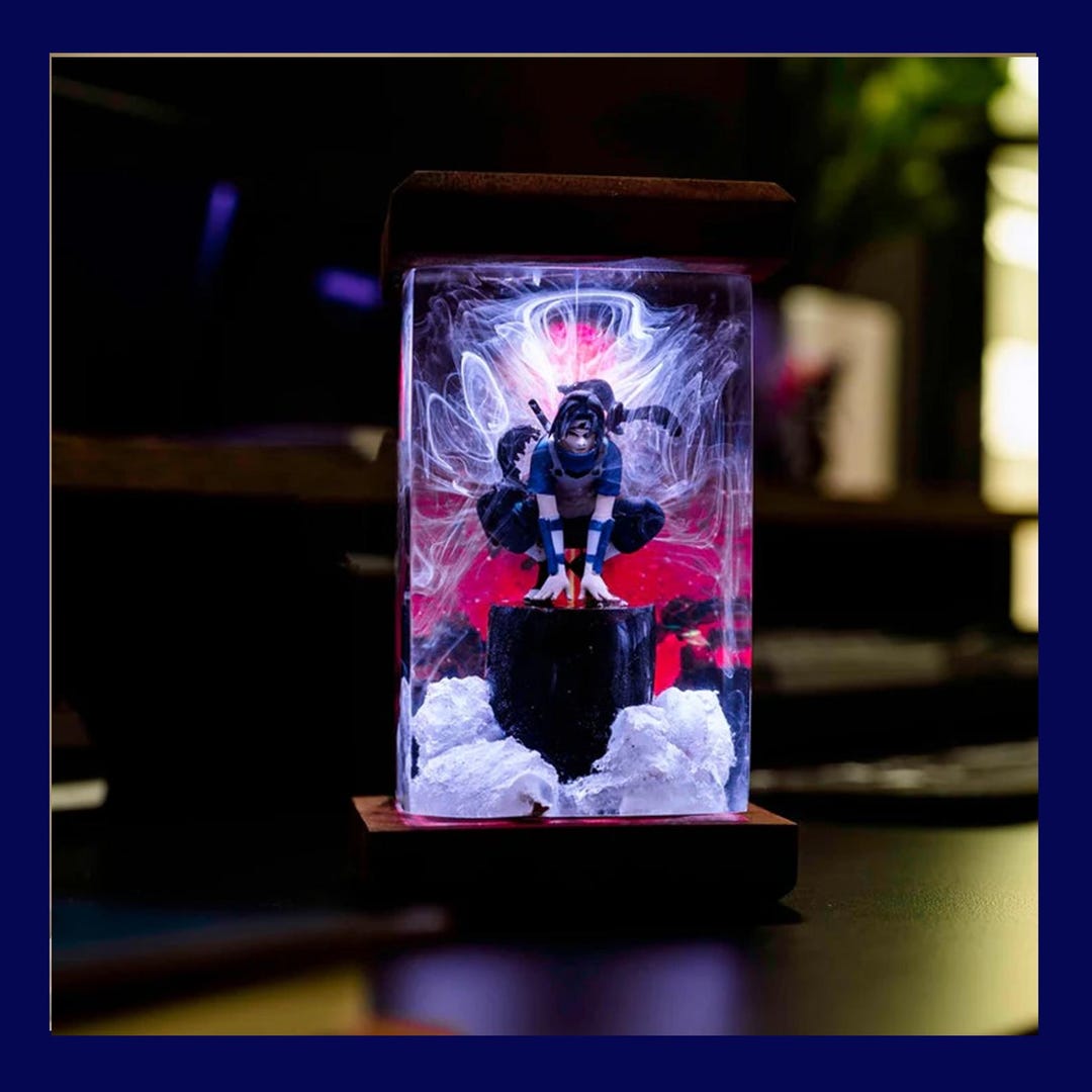 Sasuke Uchiha Naruto Lamp, Epoxy Resin Lamp, Gift for Him, Anime Gift ...
