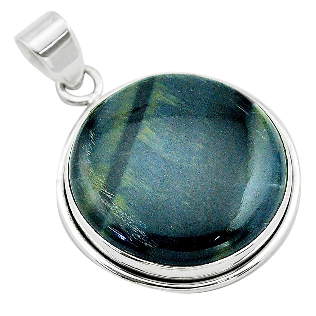 925 Sterling Silver 22.02cts Natural Swedish Blue Slag Pendant - Etsy