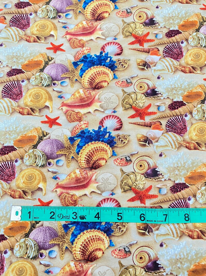 Beach Sand Cotton Fabric, Seashell Fabric, Cotton,fabric by Cut - Etsy