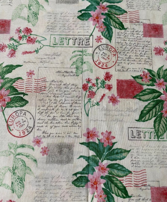 Vintage Letter Fabric Cotton Fabric Fabric Fabric by cut | Etsy