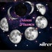 Full Moon, Moon Phases and Stars in Cosmic Colours Graphics PNG Clipart ...