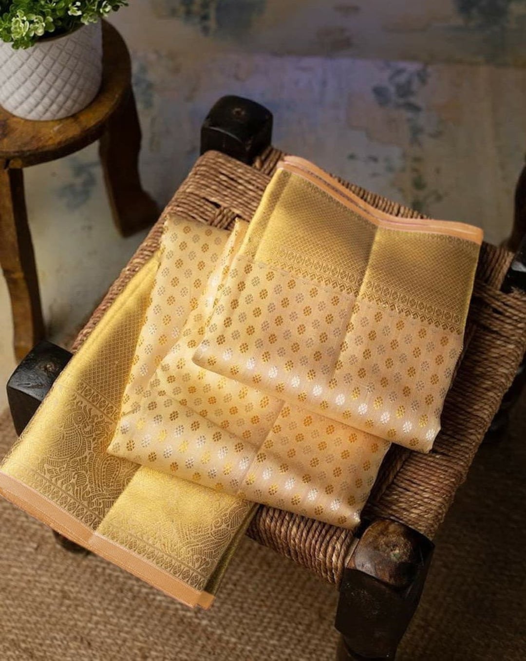 Cream Color Kanchipuram Silk With Designer Grand Look Saree - Etsy