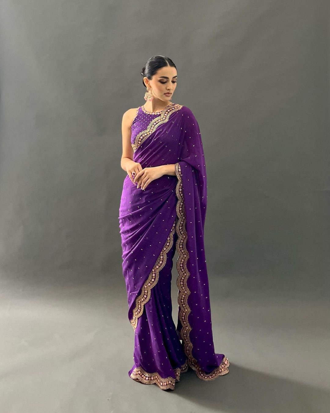 Purple Sari Fabric