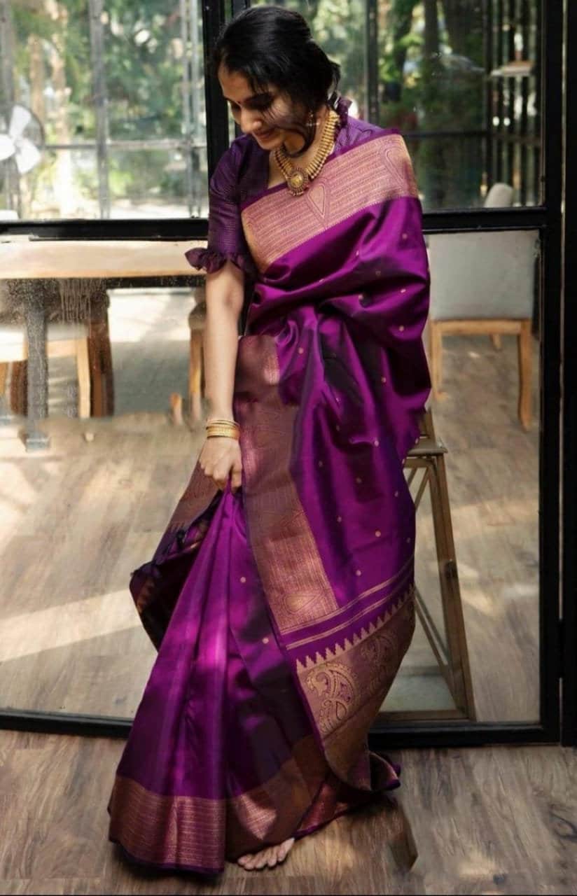 Magenta Color Silk Saree