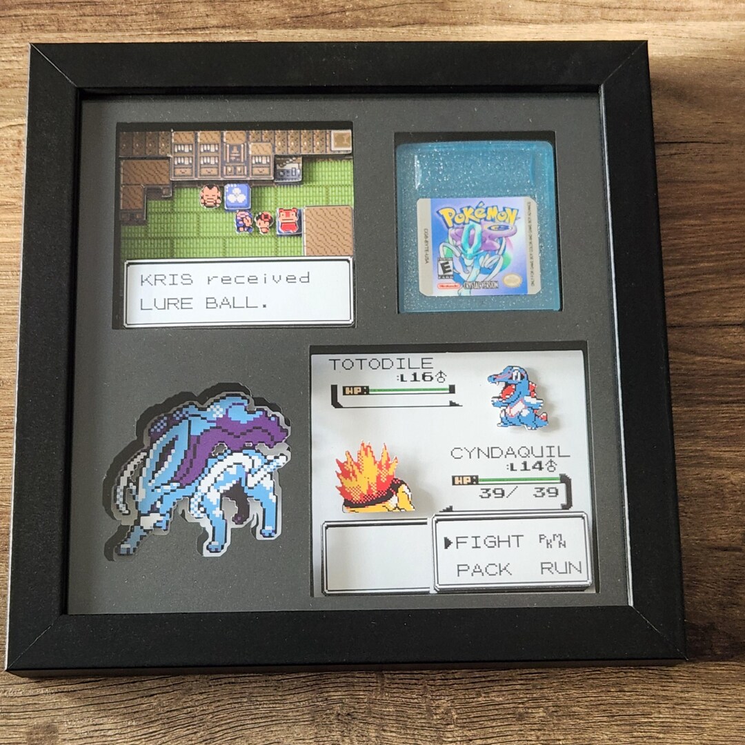 Pokemon Crystal - 3D Shadowbox - Gameboy - Artwork - Etsy