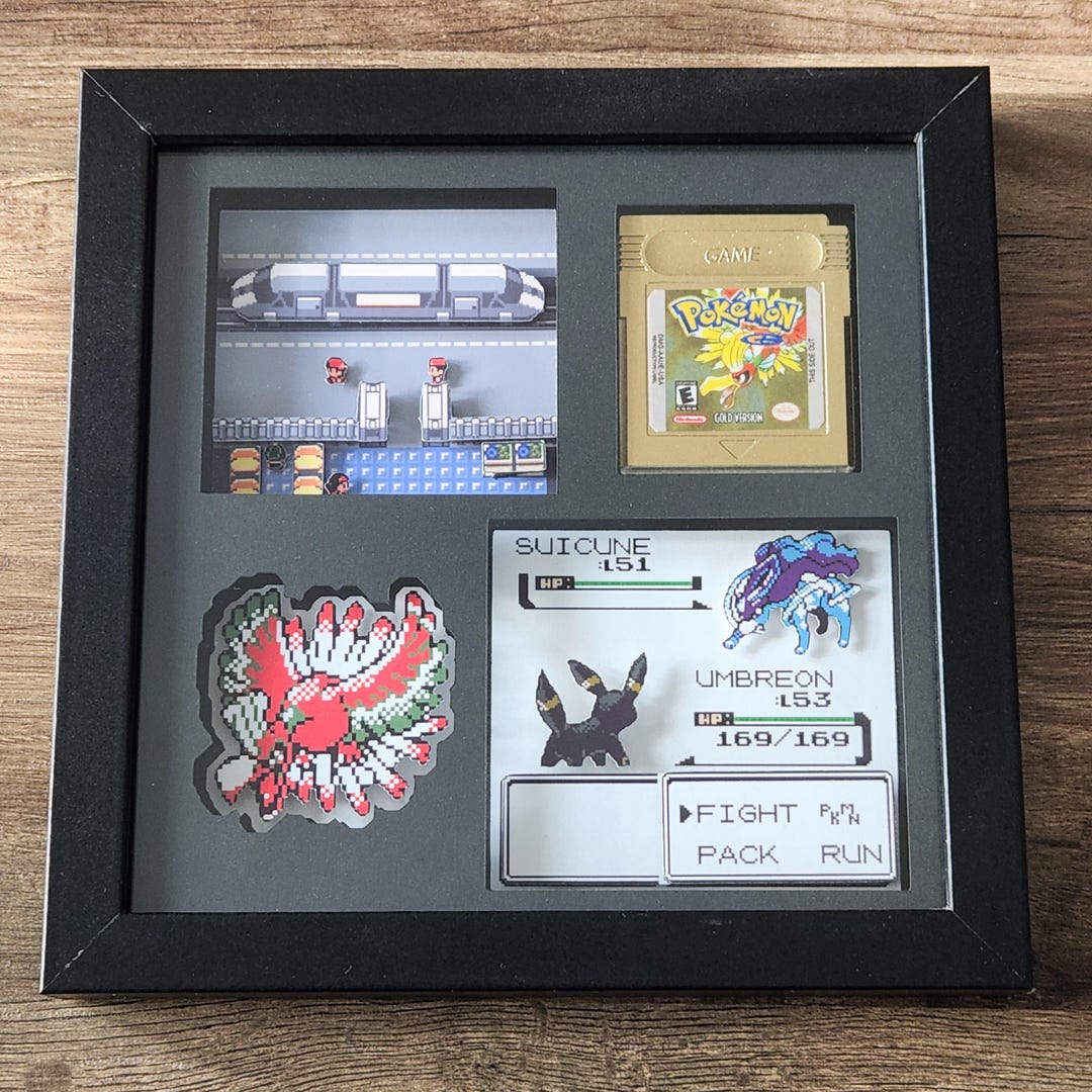 Gold Pokemon - 3D Shadowbox - Gameboy - Artwork - Etsy