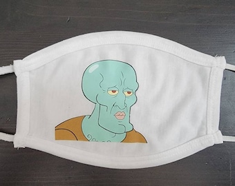Squidward Face Mask - Etsy