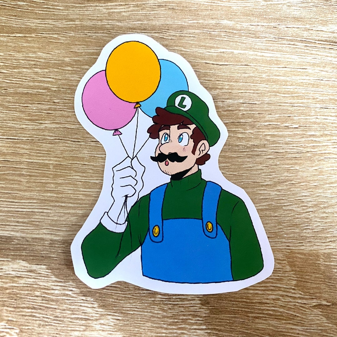 Green Plummer With Balloons Sticker - Etsy
