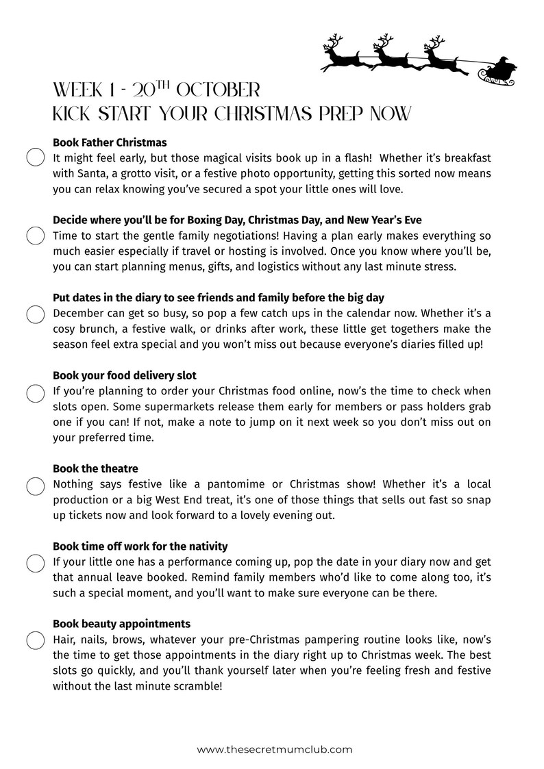 Christmas Countdown Planner | 10-week Holiday To-do List | Printable ...
