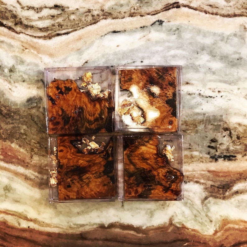 Handmade Epoxy and Burl Coasters - Etsy
