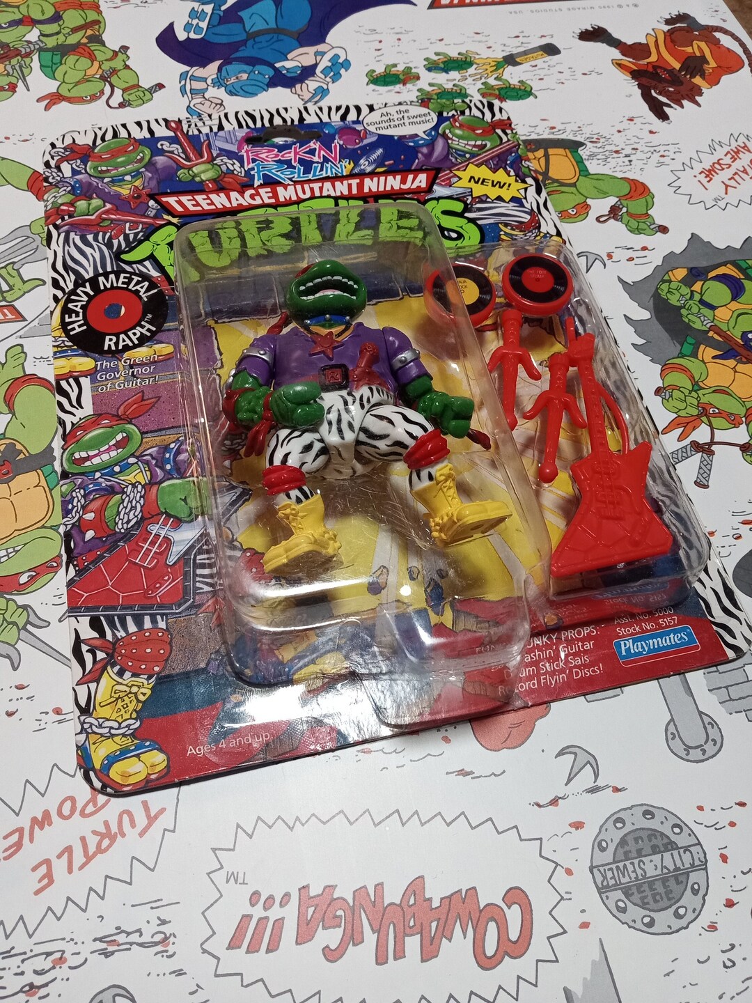 TMNT Rock'n Rollin' Heavy Metal Raph 1991. MOC. - Etsy