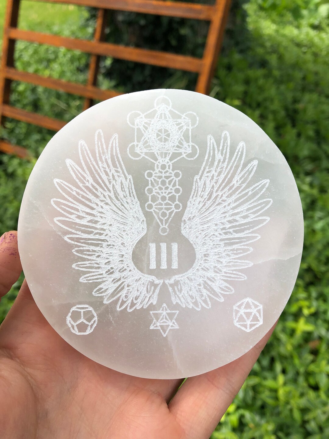 Angelic Communication Divination 111 Spiritual Signs Etched Selenite ...