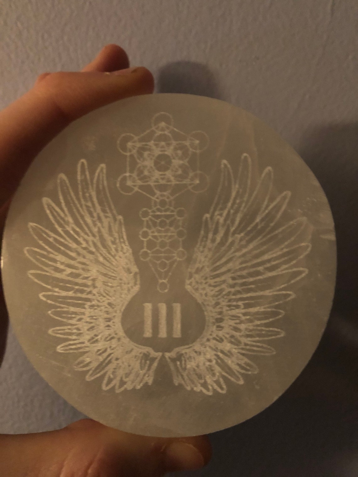 Angelic Communication Divination 111 Spiritual Signs Etched 3" Selenite ...