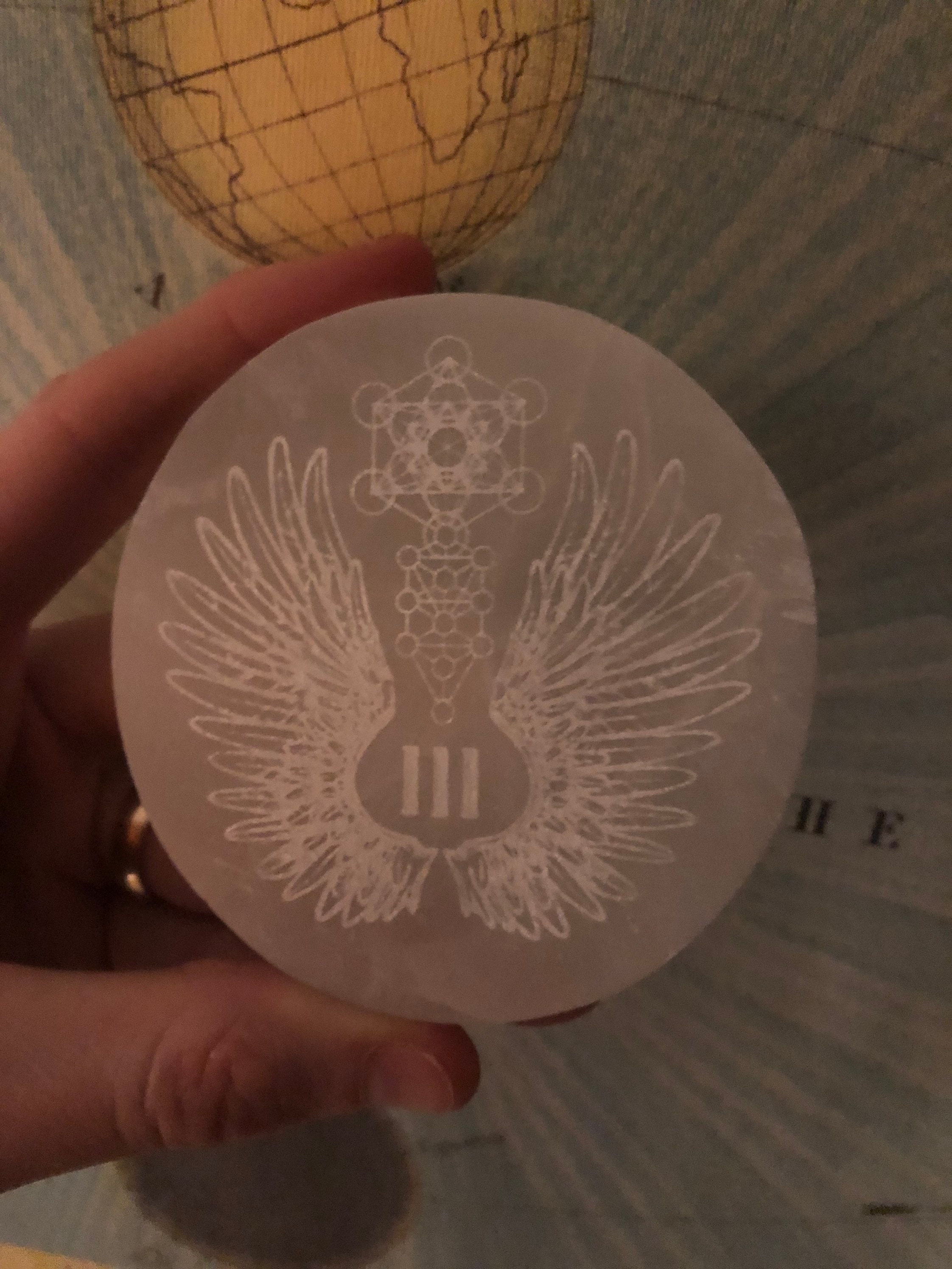 Angelic Communication Divination 111 Spiritual Signs Etched 3" Selenite ...