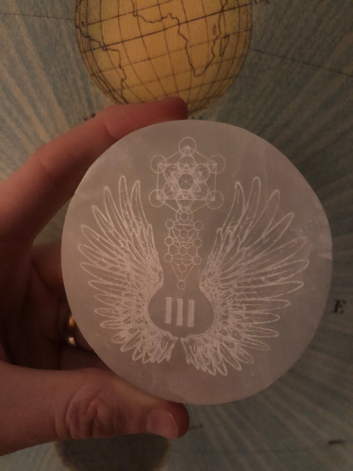 Angelic Communication Divination 111 Spiritual Signs Etched 3" Selenite ...