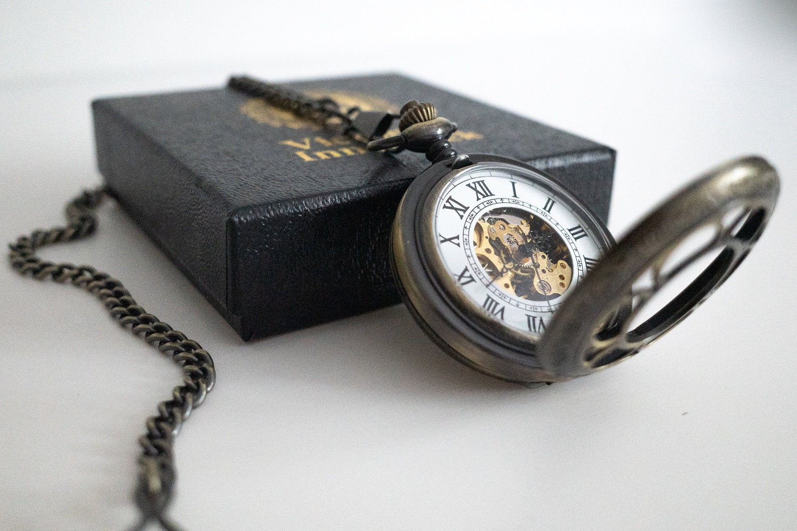 Steampunk Bronze Pocket Watch / Double Hunter / Mechanical / | Etsy