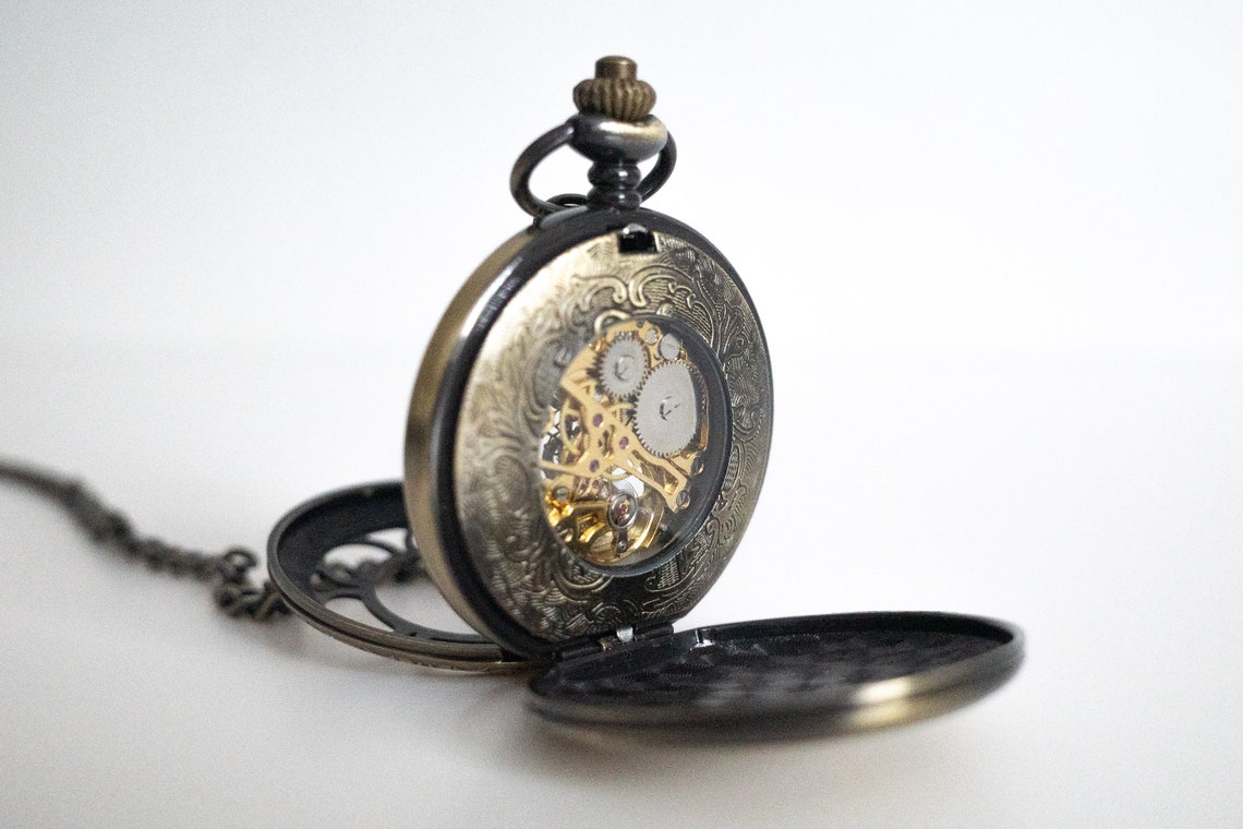 Steampunk Bronze Pocket Watch / Double Hunter / Mechanical / | Etsy