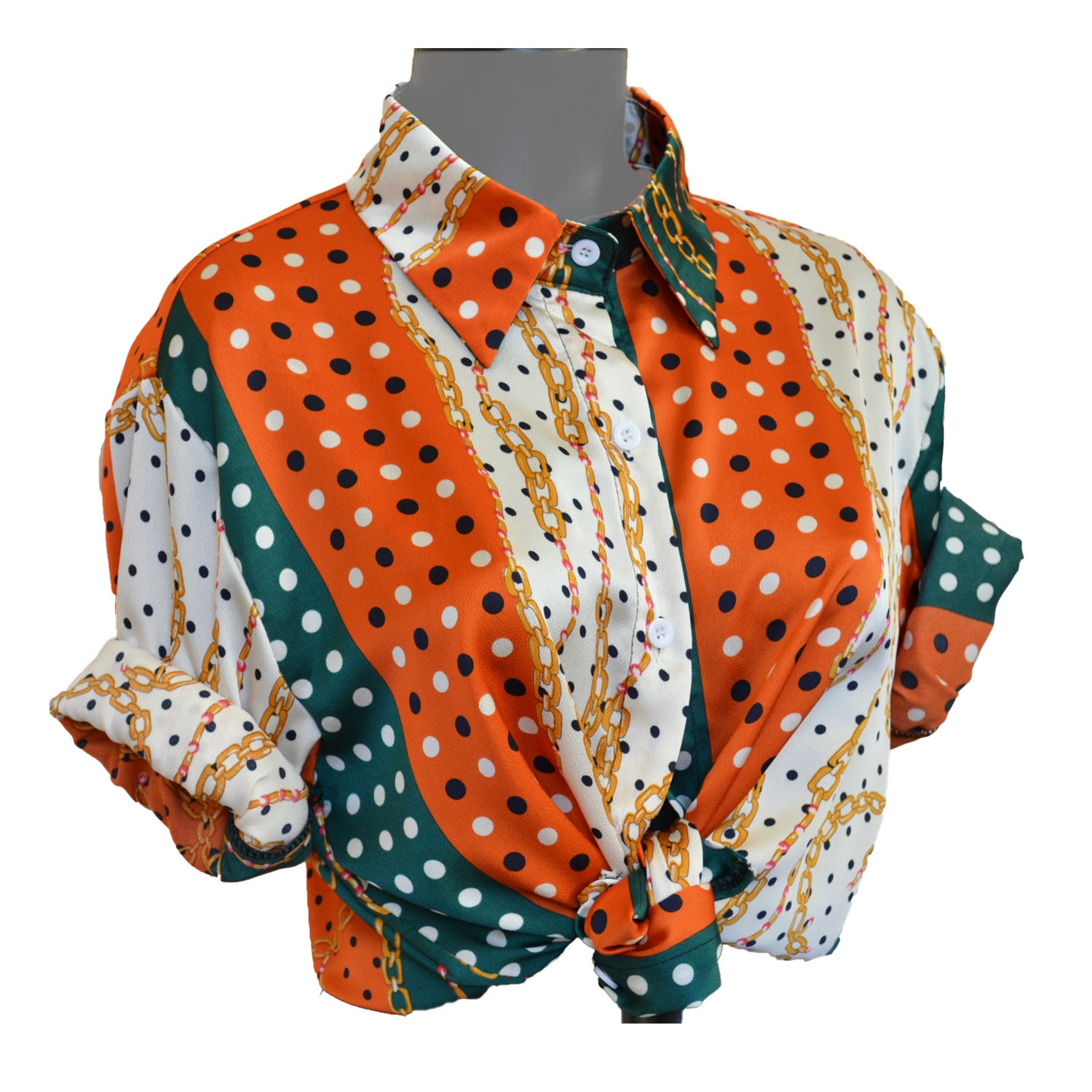 Dote Vintage Chain Polka Dots Psychedelic 19's Royalty Novelty New ...