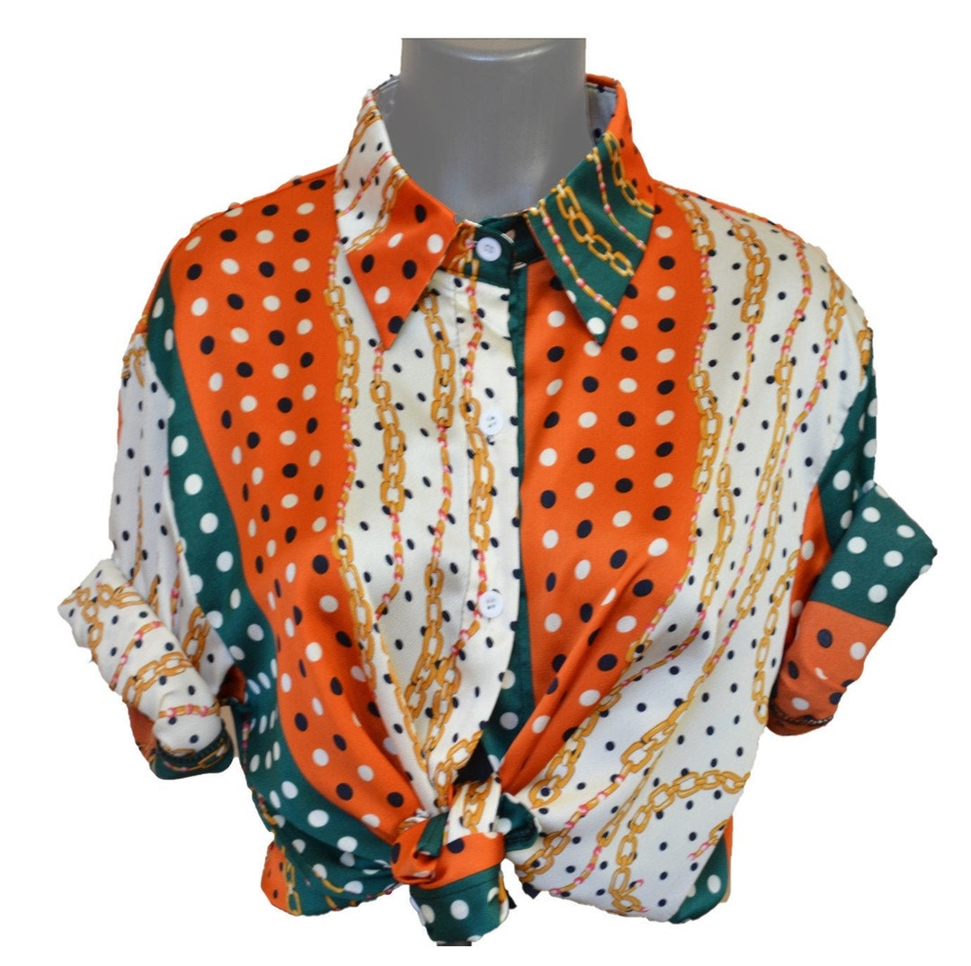 Dote Vintage Chain Polka Dots Psychedelic 19's Royalty Novelty New ...